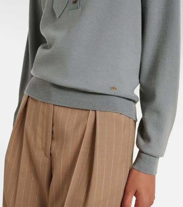 Valentino Garavani Tie-neck Virgin Wool Sweater