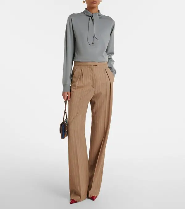 Valentino Garavani Tie-neck Virgin Wool Sweater
