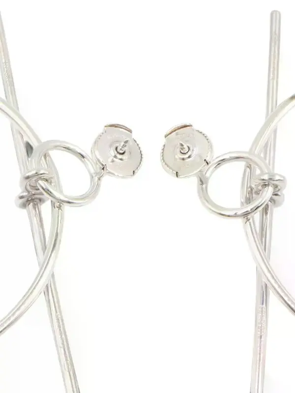 Hermès Sterling Hoop Earrings With Horizontal Bar