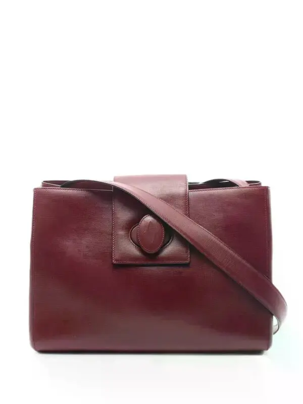 Cartier Burgundy Leather Shoulder Bag - Red