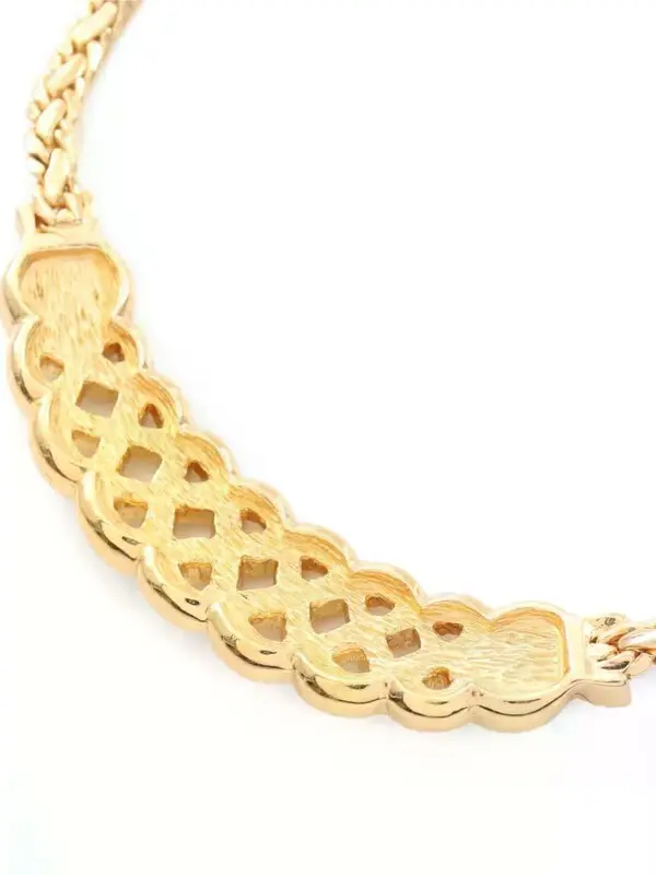 Dior Rhinestone Embellished Braided Link Necklace