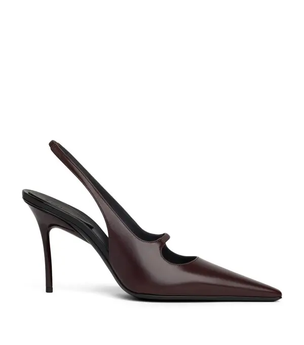 Alaïa Leather Drop Slingback Pumps - Brown