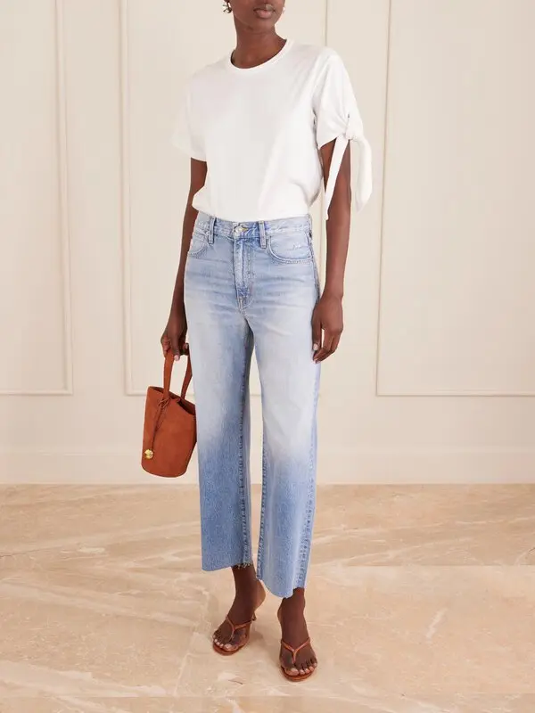 SLVRLAKE Grace Cropped High-rise Wide-leg Jeans