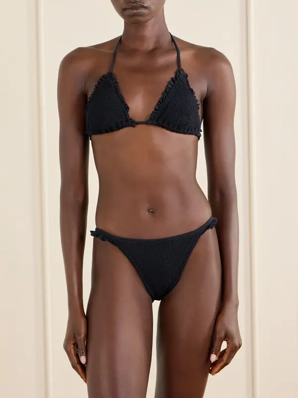 Hunza G Naomi Triangle Bikini With Ruffle Trim