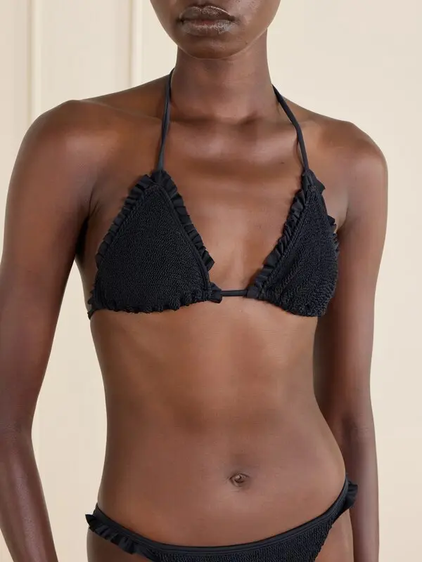 Hunza G Naomi Triangle Bikini With Ruffle Trim