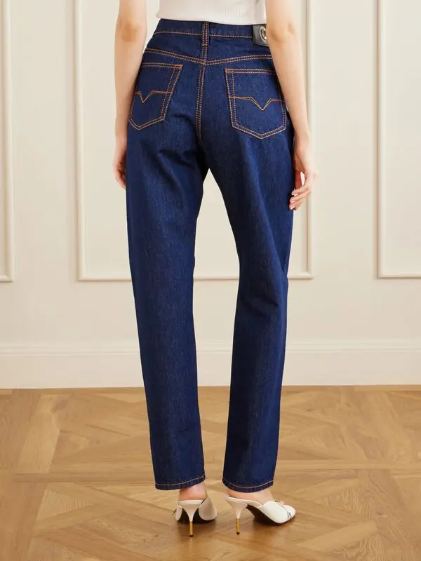 Versace Straight-leg Jeans With Contrast Stitching