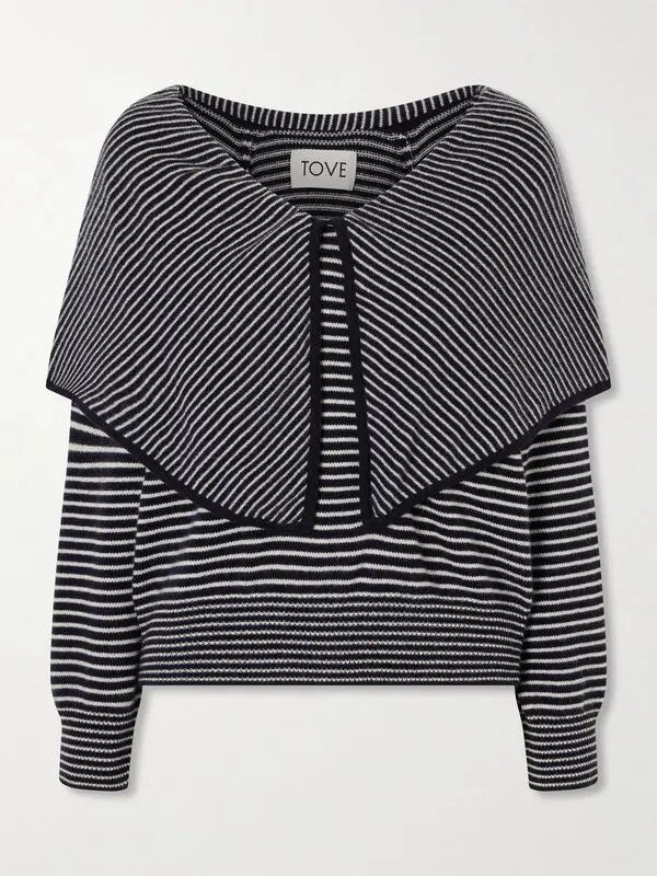 Tove Maia Tiered Striped Cashmere Sweater