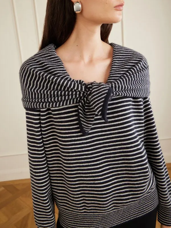 Tove Maia Tiered Striped Cashmere Sweater