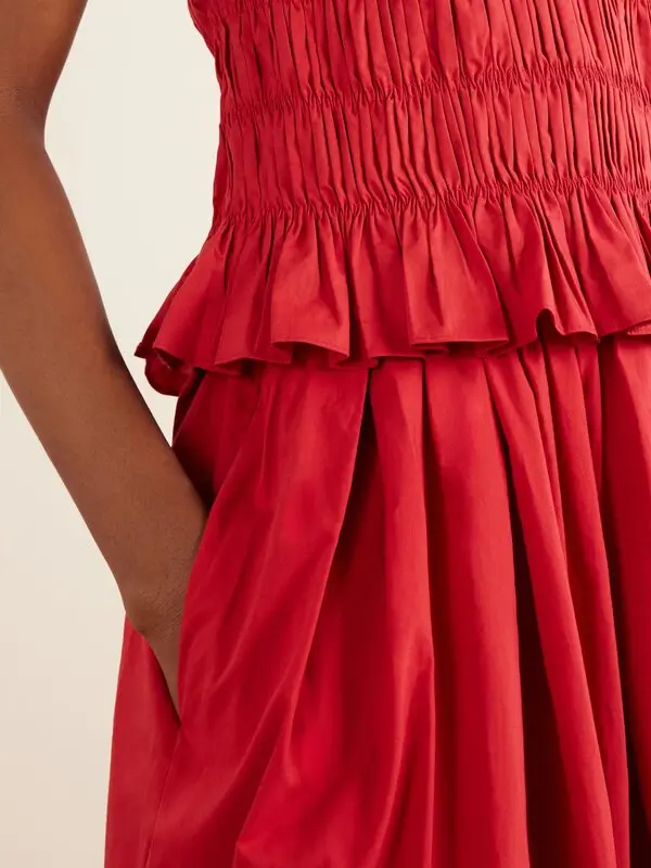 Faithfull The Brand Cales Pleated Cotton-poplin Midi Skirt