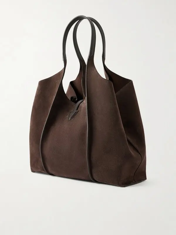 TOD'S T Timeless Medium Suede Shoulder Bag - Brown