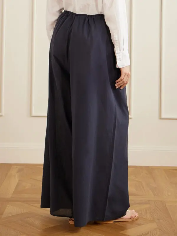 LES VACANCES D’IRINA The Pantaloons Cotton-poplin Wide-leg Trousers