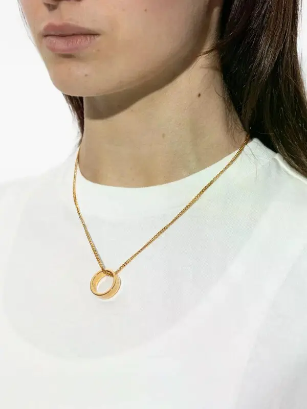 MAISON MARGIELA Polished Ring Pendant Curb Chain Necklace - Gold