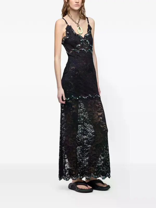 Rabanne Lace Sequin-embellished Maxi Dress