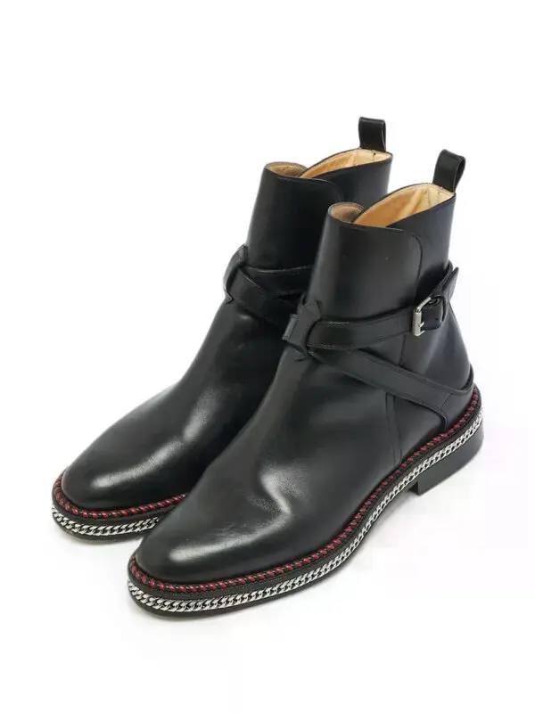 CHRISTIAN LOUBOUTIN Chain Detail Combat Boots
