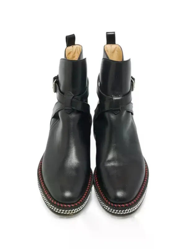 CHRISTIAN LOUBOUTIN Chain Detail Combat Boots