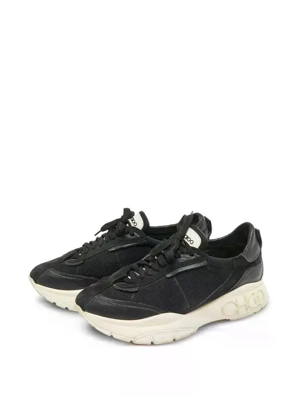 JIMMY CHOO Raine Leather Mesh Sneakers