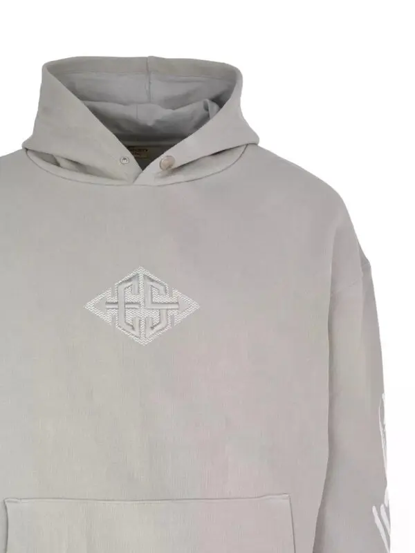 EXIT SOCIETY Fractured X Logo-detail Graphic-print Hoodie