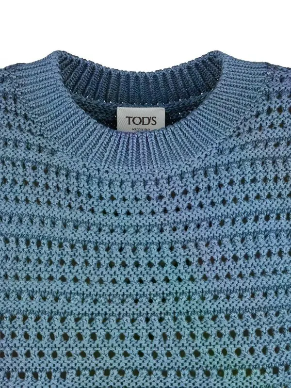 TOD'S Crochet Knit Sleeveless Top - Blue