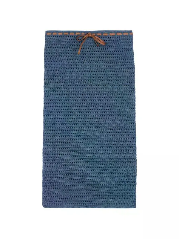 TOD'S Crochet-knit Midi Skirt - Blue