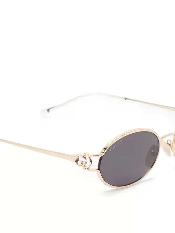 Gucci Oval-frame Sunglasses With Interlocking G Logo