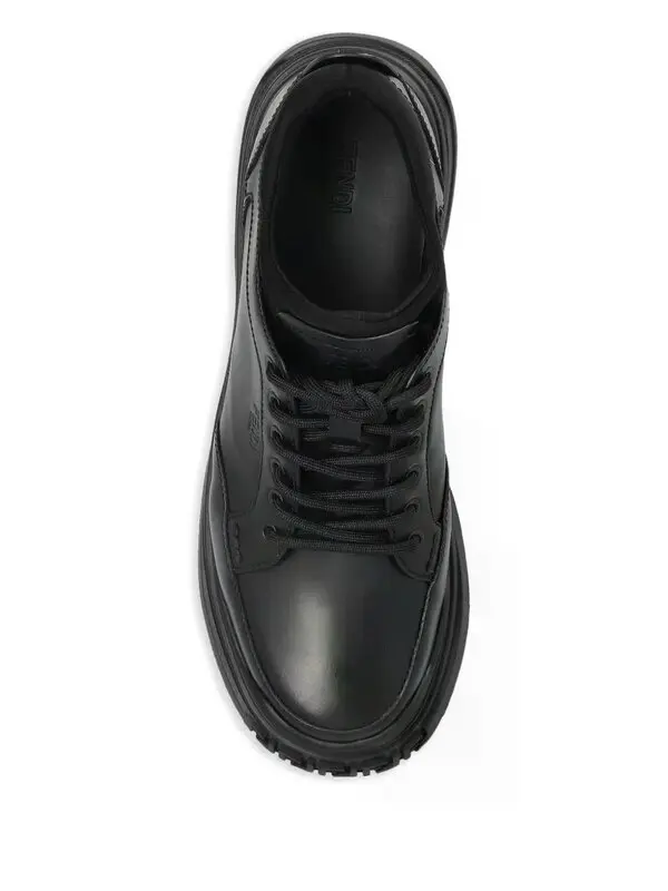 Fendi Logo-embossed Leather Derby Shoes