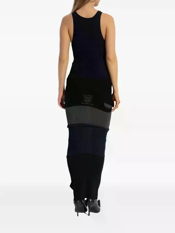Balenciaga Ribbed Layered Cut-out Maxi Dress