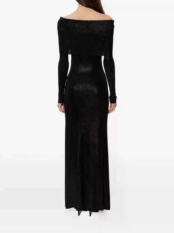 Balenciaga Off-shoulder Long Sleeve Maxi Dress