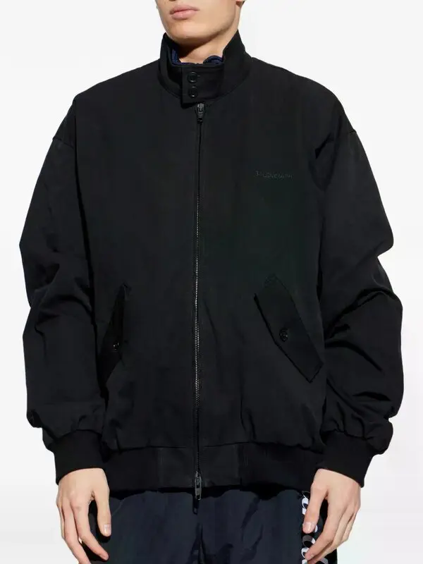 Balenciaga Logo Embroidered Bomber Jacket