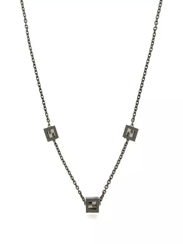 Fendi Logo Square-pendant Necklace