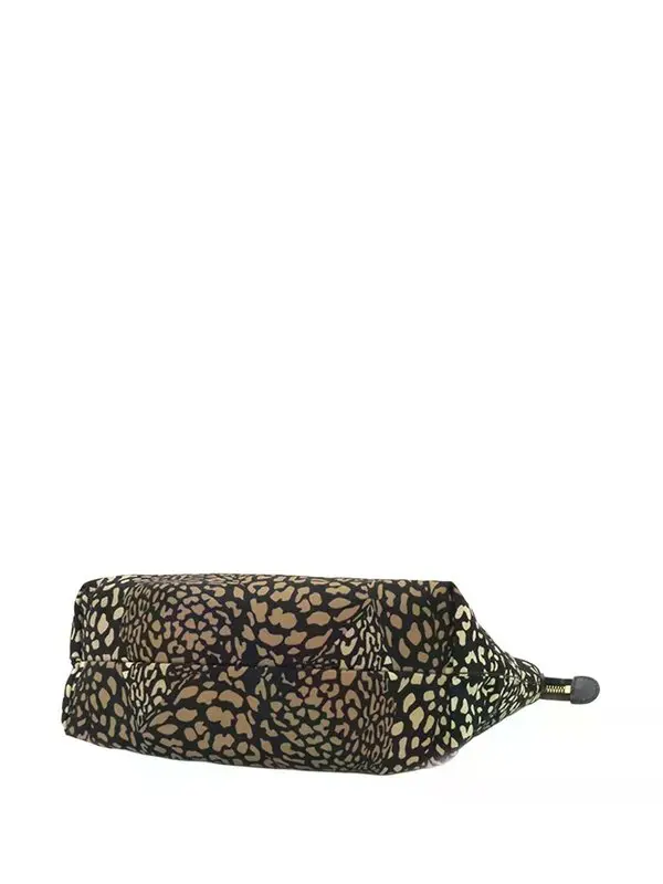 FERRAGAMO 1990-2020 Leopard Print Double Gancini Tote Bag