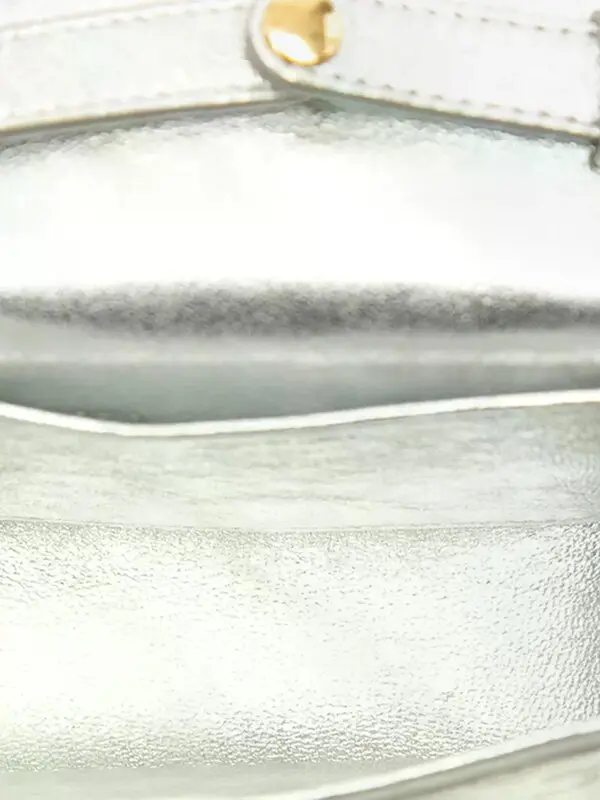 Celine Mini Triomphe Claude Crossbody Bag In Metallic Calfskin - Silver