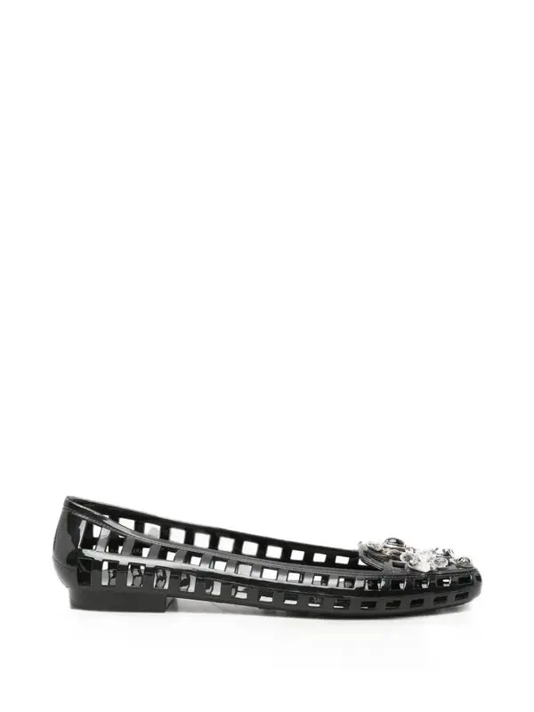 HEAVENLY JELLY Crystal-embellished Flat Pumps