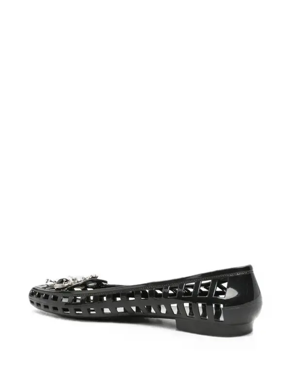 HEAVENLY JELLY Crystal-embellished Flat Pumps