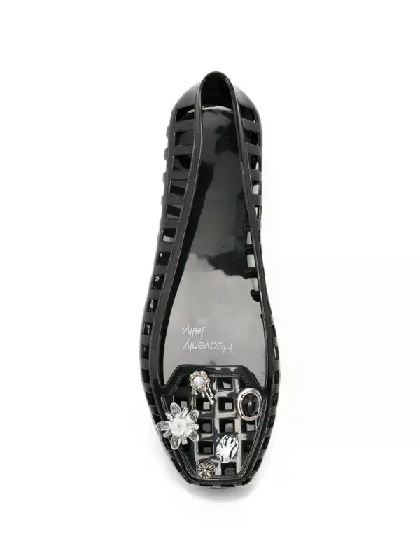 HEAVENLY JELLY Crystal-embellished Flat Pumps