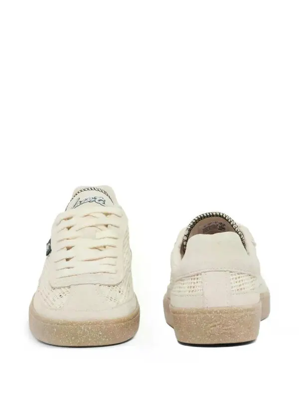 Lacoste Cream Mesh Panel Lace-up Sneakers