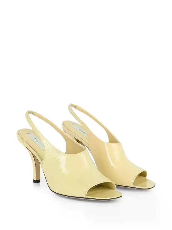 TOTEME Contour Slingback Mules In Crinkled Finish - Yellow