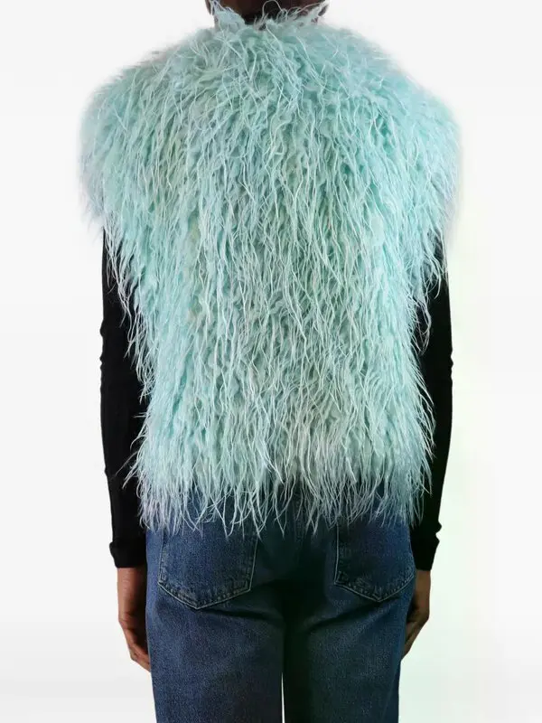 FORTE_FORTE Sleeveless Faux Fur Vest - Blue