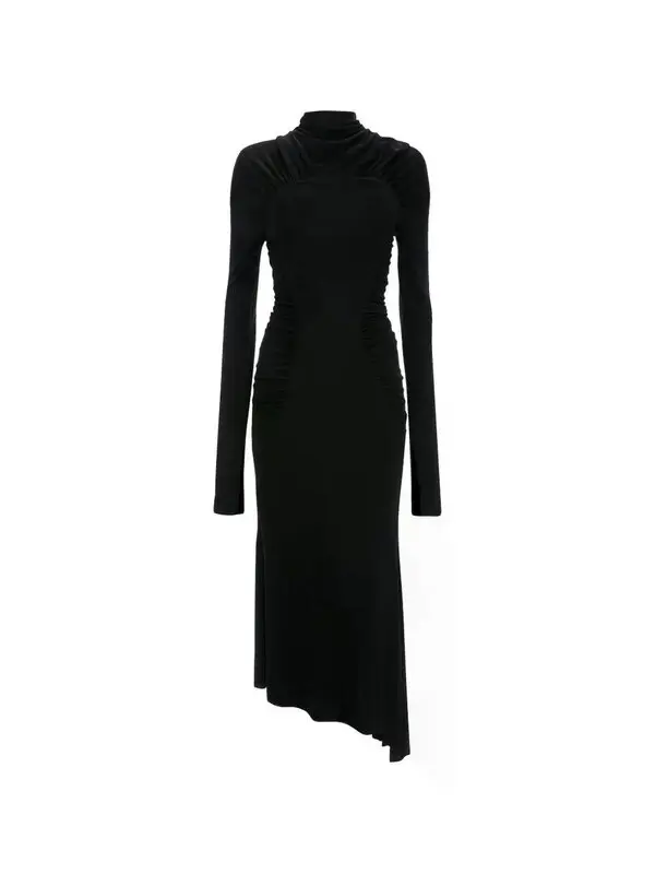 Victoria Beckham Ruched Asymmetric Midi Dress
