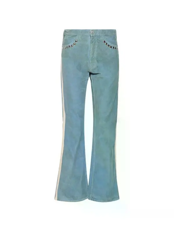 MARKING DISTANCE Stud-embellished Corduroy Trousers
