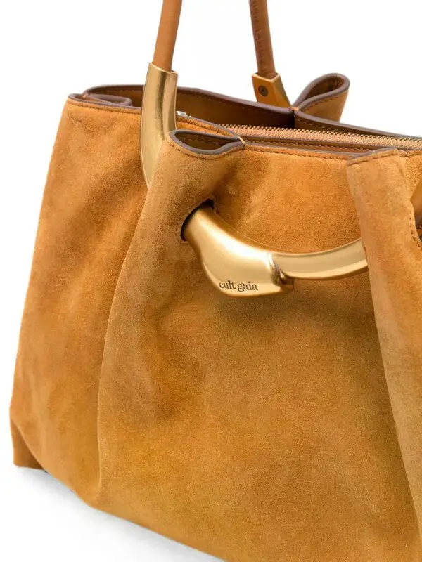 Cult Gaia Suede Shoulder Bag With Sculptural Hardware