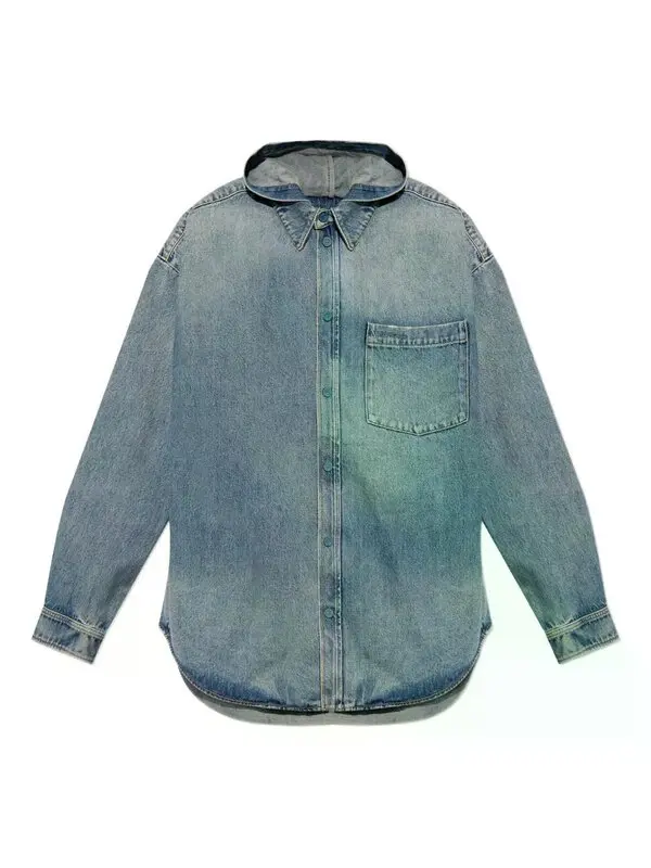 Balenciaga Indigo Hooded Denim Jacket - Blue