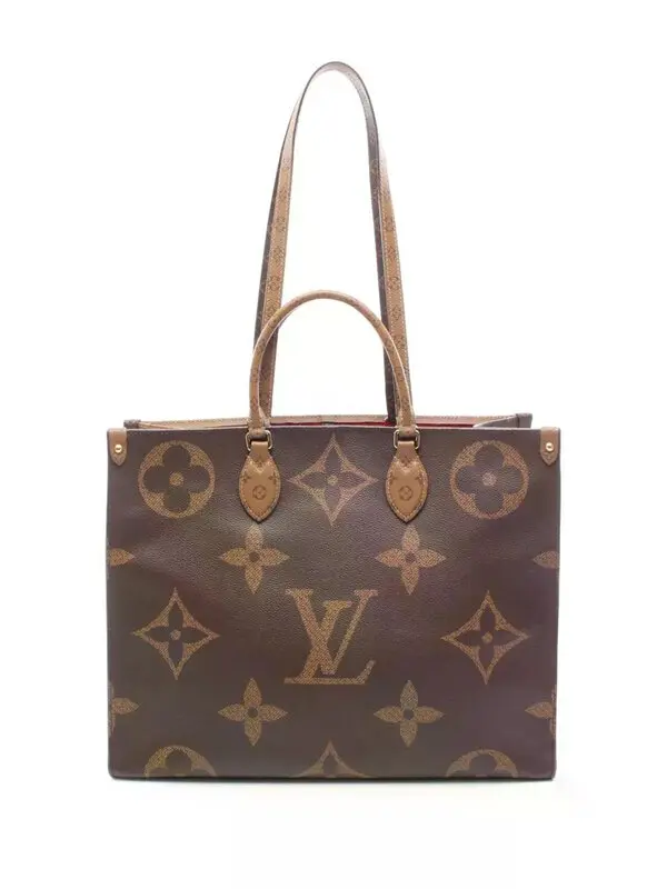 LOUIS VUITTON 2019 Monogram Reverse Giant Onthego Gm Satchel - Brown