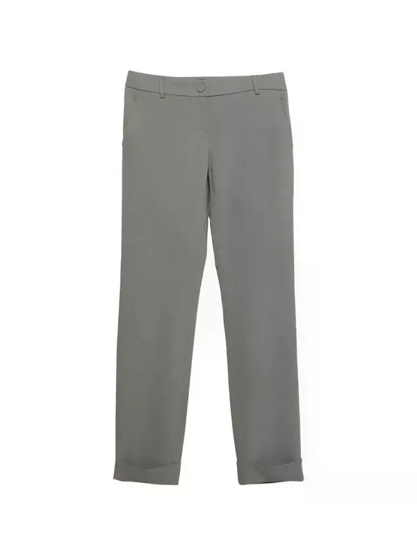 Emporio Armani Crepe Slim-fit Tailored Trousers - Grey