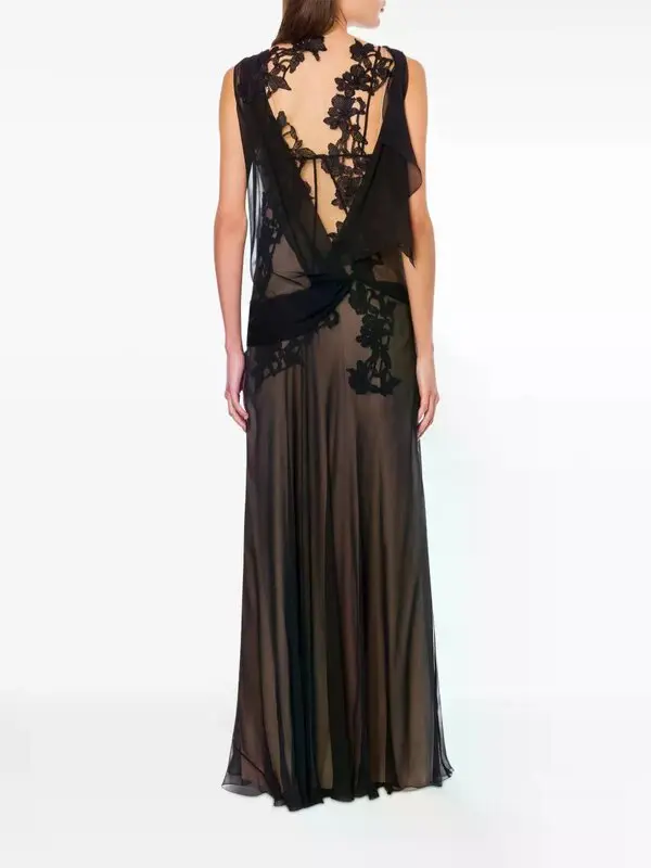 Alberta Ferretti Sleeveless Silk Maxi Dress