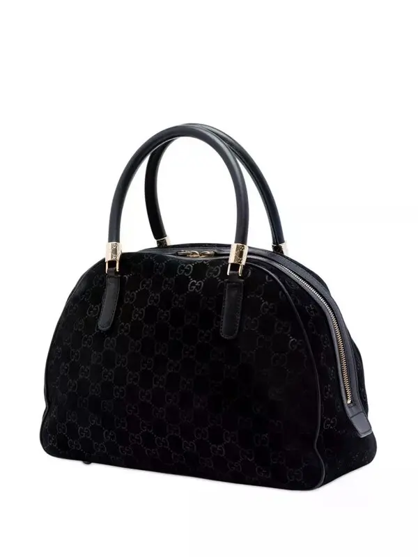 Gucci Gg Suede Web Dome Handbag