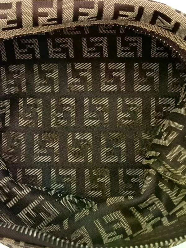 Fendi Zucchino Canvas Pouch - Neutrals