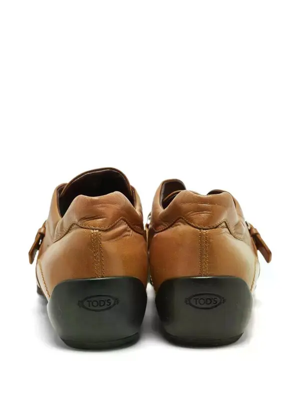 TOD'S Brown Leather Monk Strap Loafers - Neutrals