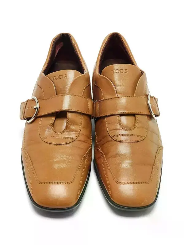 TOD'S Brown Leather Monk Strap Loafers - Neutrals