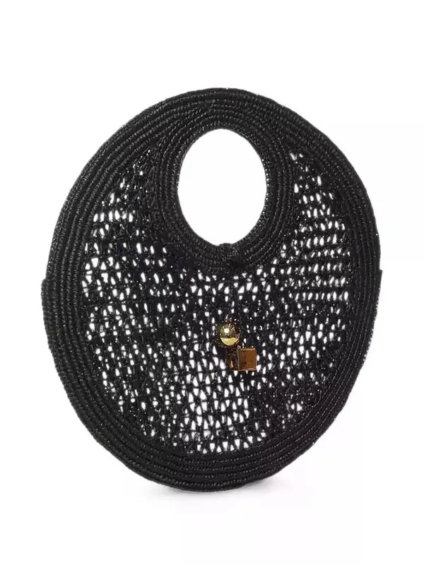 Jacquemus Small Spiaggia Raffia Tote Bag - Black