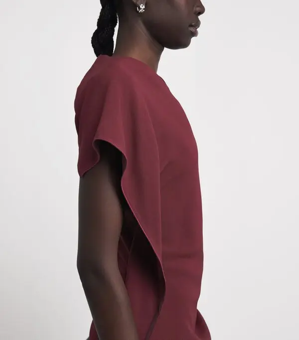 Victoria Beckham Asymmetric Midi Dress - Red